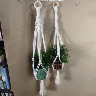 Set due portapiante da appendere Macramè 