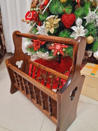 porta giornali in legno