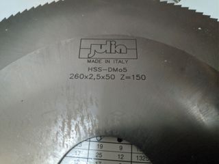 Lama per sega circolare 260x2,5x50 HSS-DMo5