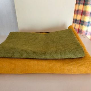 Lotto 2 tessuti giallo e verde 