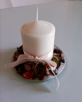 Candela con pot pourri