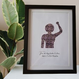 Quadro Francobolli Liberty Citazione Con Cornice 