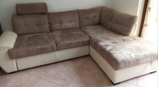 Divano letto con penisola contenitore