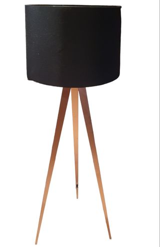 lampada da terra, Piantana treppiede rame e Nera