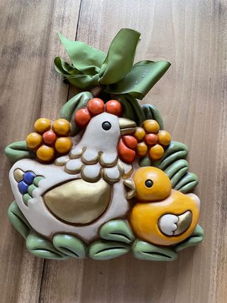 Decorazione Thun con gallina e pulcino