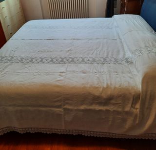 Copriletto vintage lino