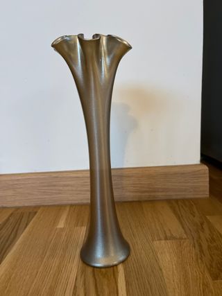 Gold-colored glass vase