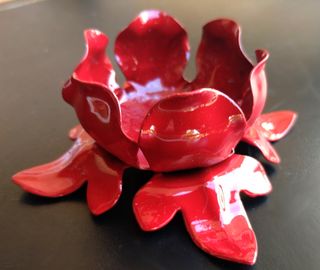 Portacandela rosso cero grande