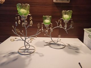 2 PORTA CANDELE STILE SHABBY