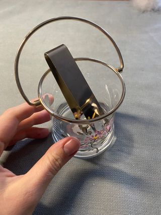 Zuccheriera in vetro dipinta a mano 