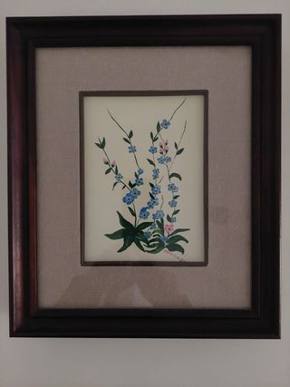 Quadro con fiore "non ti scordar di me"