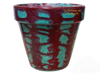 Vaso / Fioriera in terracotta dipinto a mano
