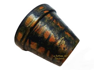 Vaso / Fioriera in terracotta dipinto a mano