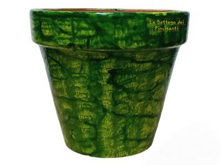 Vaso / Fioriera in terracotta dipinto a mano