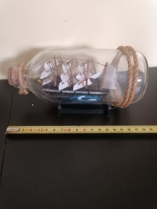 nave veliero in bottiglia di vetro sopramobile 