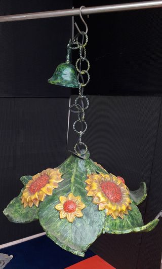 Lampadario in Ceramica Vintage dipinto a Mano