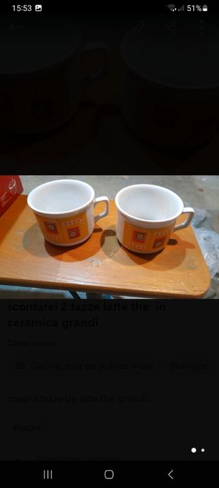 2 tazze da latte gialle . nuove