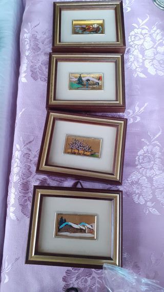 Lotto quadretti foglia oro