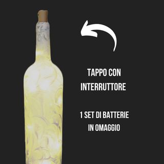 Bottiglia Led Luminosa - Vaso Porta Fiori Decorato