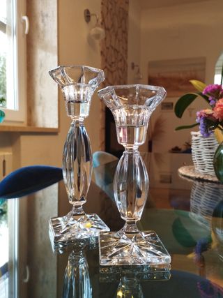 Bellissima coppia di portacandele incristallo 