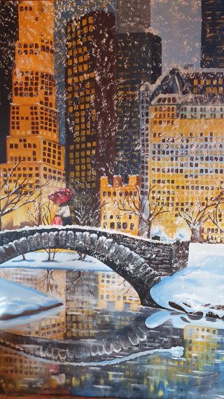 newyork olio su tela