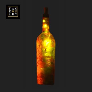 Bottiglia Decorata con Luce Led - Vaso Portafiori