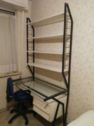 Scrivania/libreria anni '70 + sedia imbottita