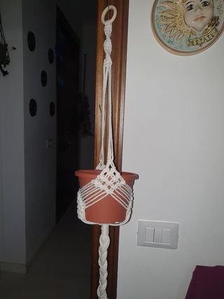 portavaso in macrame