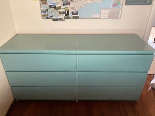 Set cassettiere e comodino Malm azzurro