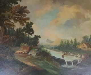 Dipinto olio firmato del '45 ▪ Paesaggio 