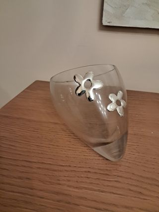 Svuotatasche in vetro con inserti in argento