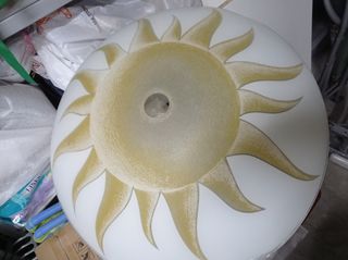 plafoniera in vetro con sole centrale 