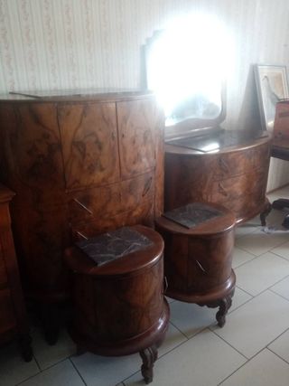 Trittico comò, specchiera, 2 comodini + segretè