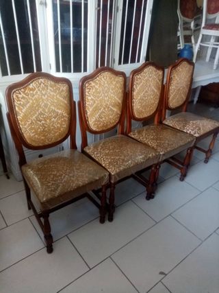 4 Sedie gialle motivo 