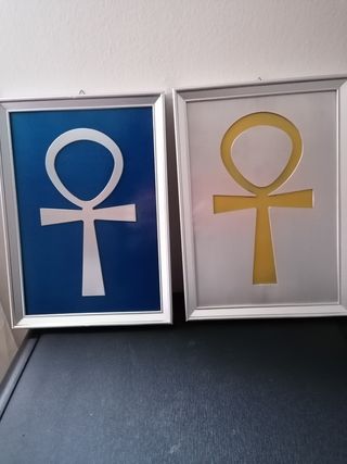 Coppia di quadretti Ankh lavorazione artigianale 