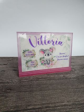 Quadretto nascita in resina personalizzabile