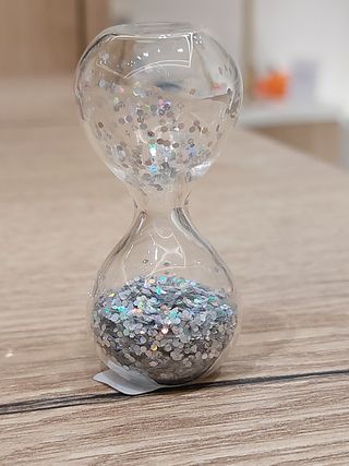 clessidra piccola glietter argento