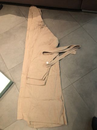 Accappatoio ecru cotono nido d'ape nuovo L/XL