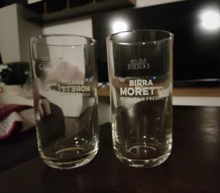 2 bicchieri birra Moretti ediz "Filtrata a freddo"