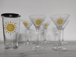 5 coppe cocktail + mixing glass