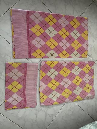 Lenzuola lettino  e letto 1/2 a rombo 