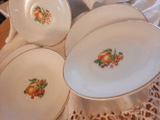Set 6 piattini frutta/dolce porcellana anni 40/50