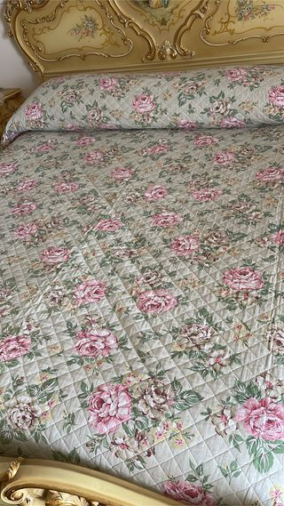 Trapunta letto matrimoniale a fiori 