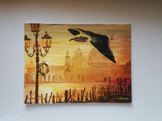 Quadro dipinto a mano pittura ad olio cm.24x18 