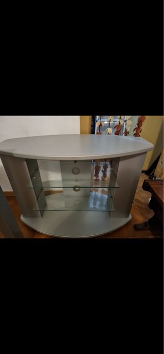 Porta tv con 2ripiani di cristallo