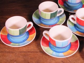 6 Tazzine da caffè carnevale multicolore Italy