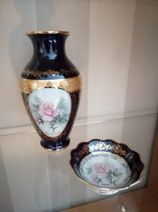 vaso in limoges e piatto