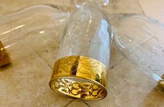 6 flûte cristallo fascia oro zecchino