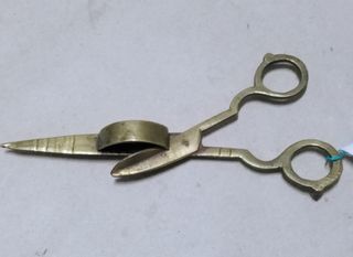 Antiche forbici spegnimoccolo in ottone cm. 17