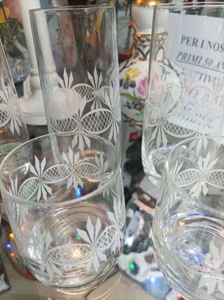 set 6 + 6 bicchieri cristallo 